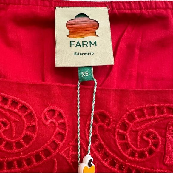 FARM Rio | Tops | Farm Rio Lace Blouse In Red | Poshmark